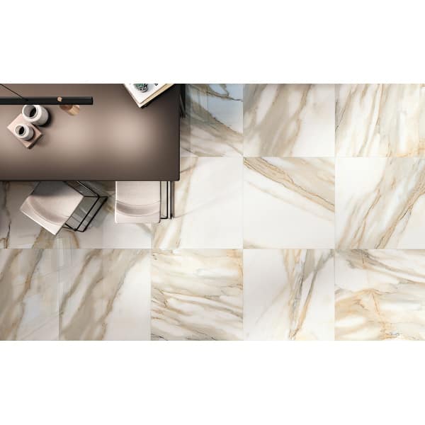 Industry Tile 30x30 Calacatta Gold Polished Porcelain Tile (11.95 Sq ...