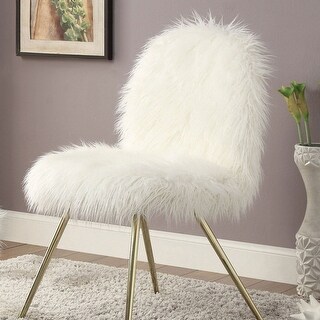 Contemporary Fabric Faux Fur Accent Chair,Upholstery Living Room Side ...