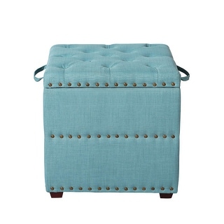 Storage Ottoman Cube Foot Rest Stool Square Coffee Table with Tray Lid ...