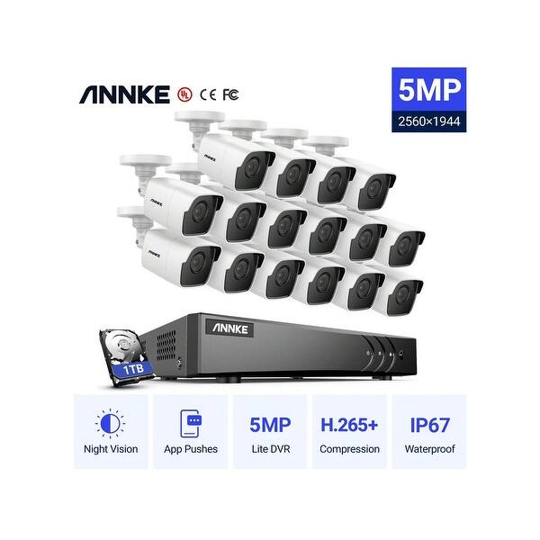 ANNKE 16 CH 5MP Security Camera Systems,16Pcs Indoor Outdoor Cameras ...