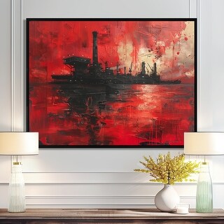 Designart "Red Black Petrochemical Pulse Oil Rig" Oil Rigs / Fields ...