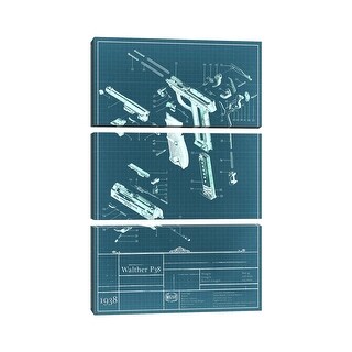 iCanvas "Walther P38 Blueprint Diagram" by Unknown Artist 3-Piece ...