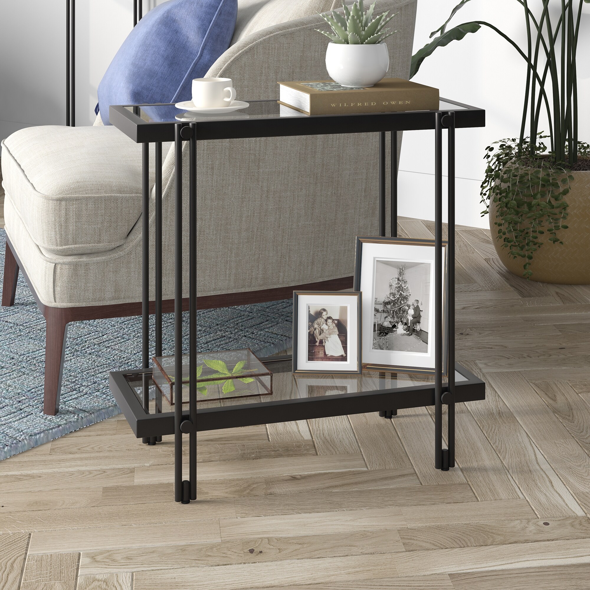 Inez Modern Metal and Glass Side Table - On Sale - Bed Bath & Beyond ...