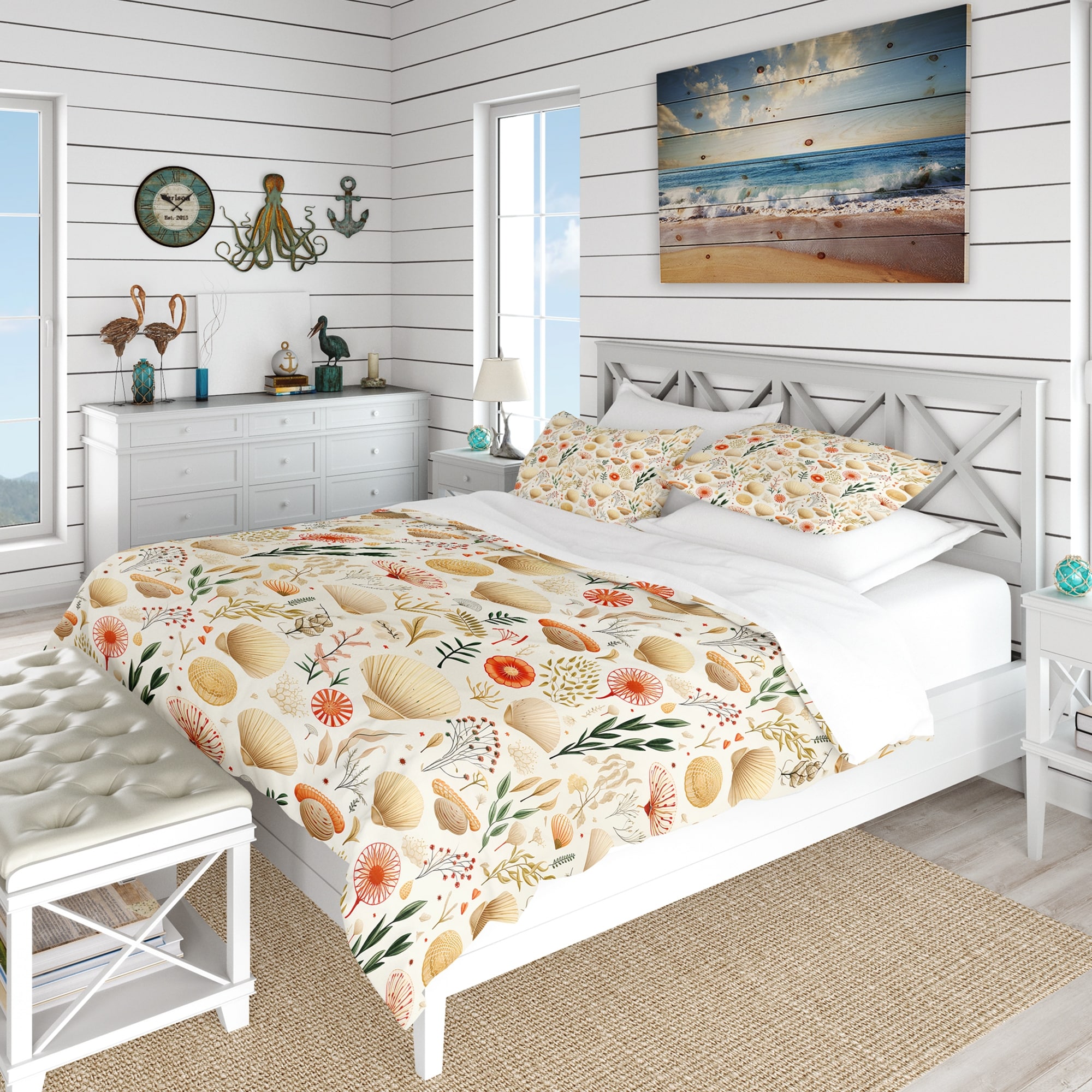 seashell comforter queen