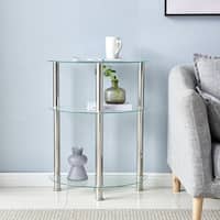 Three-layer Tempered Glass Side Table - 23" - Bed Bath & Beyond - 33260732