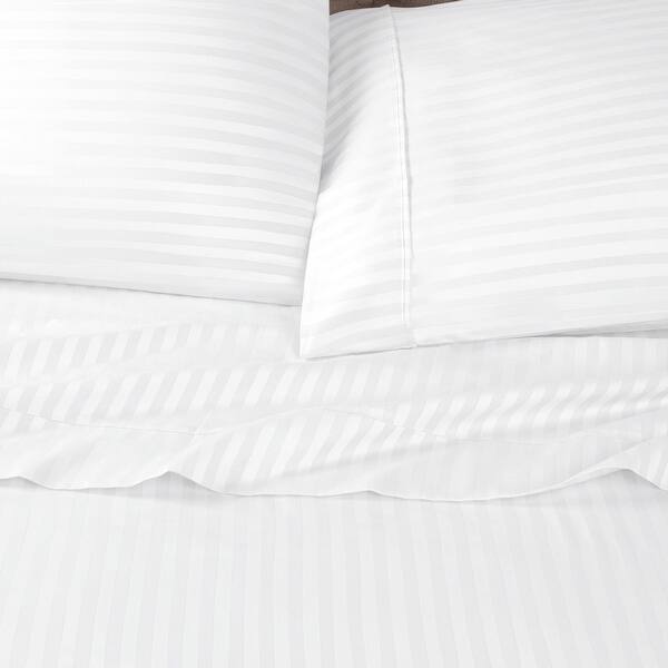 Superior 650 Thread Count Stripe Cotton Sateen Pillowcases (Set of 2 ...