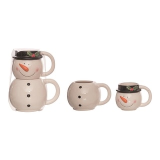 Transpac Dolomite 7.75 in. Off-White Christmas Dimensional Stacking ...