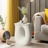 U-shaped Geometric Lightweight Concrete End Table - On Sale - Bed Bath ...