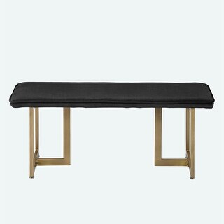 Upholstered Velvet Bench with Golden Powder Coating Legs - Bed Bath ...