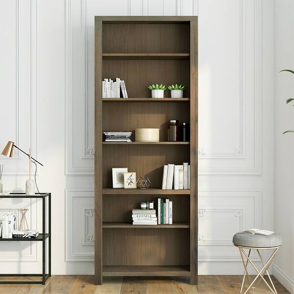 Bridgevine Home Joshua Creek 84 inch high 6-shelf Bookcase, No Assembly ...