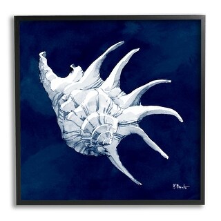 Stupell Cyanotype Shells Traditional Conch Framed Giclee Texturized ...