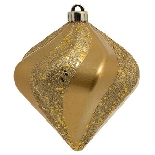 Vickerman 6" Gold Swirl Diamond UV Candy Christmas Ornament, Set of 3 ...