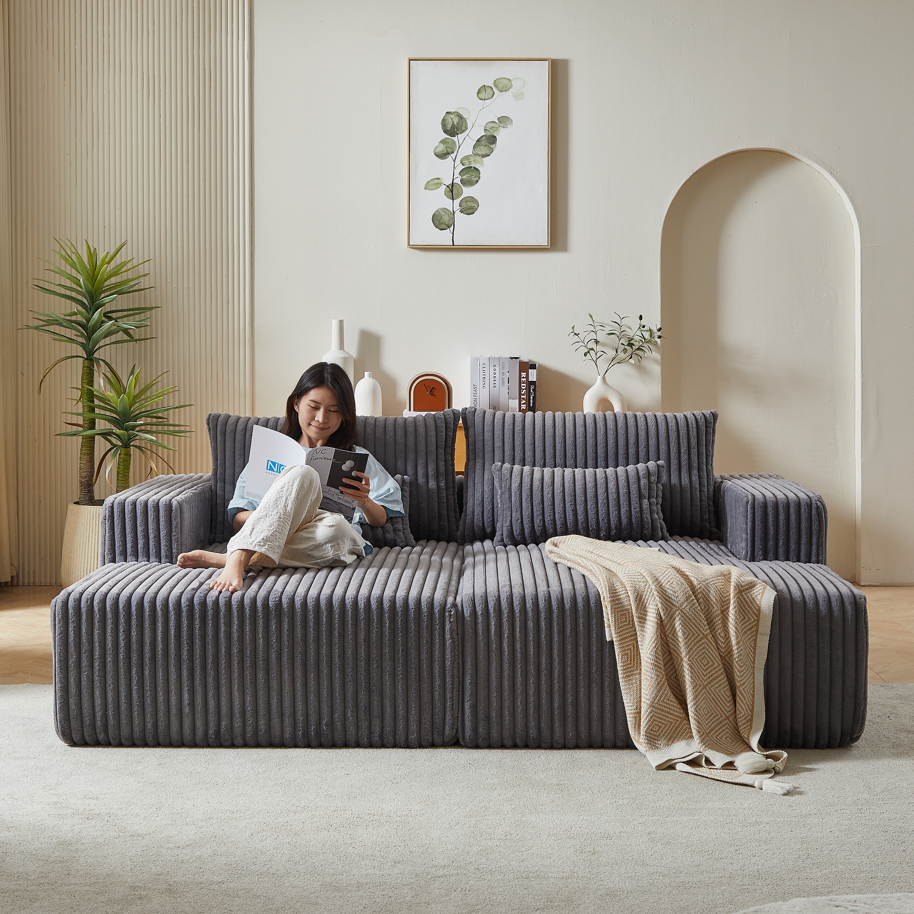 87 Oversized Loveseat Lazy Leisure Couch Modern Double Chaise Longue Sofa Sleeper Sofa Chair for Living Room Bedroom Bed Bath Beyond 41431876