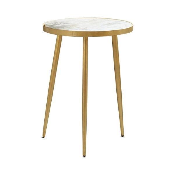Acheson Round Marble Top Side Table Gold - Bed Bath & Beyond - 25860023