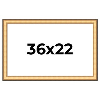 36x22 Frame Gold Plein Aire Solid Wood Picture Frame Width 2 Inches ...