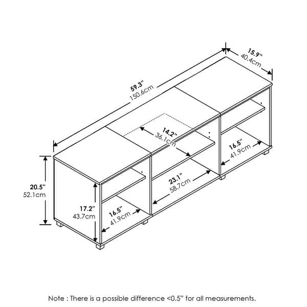 Furinno Classic TV Stand with Shelves for TV up to 65 Inch - Bed Bath ...