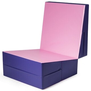 Folding Incline Tumbling Wedge Gymnastics Exercise Mat-Purple - 59" x ...