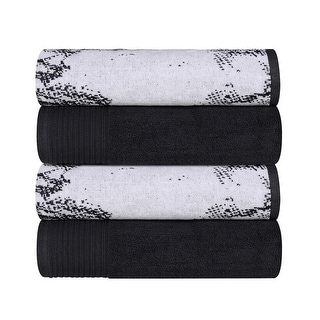 4Pcs Cotton Marble Effect Bath Towel Set - Bed Bath & Beyond - 40756434