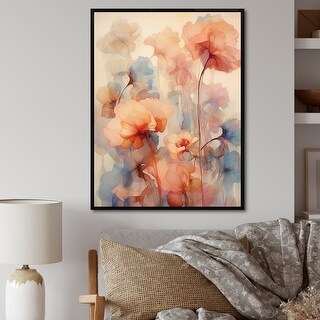 Designart "Blue And Orange Geranium Collage Expression I" Geraniums ...