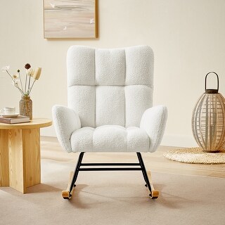 Teddy fabric rocking chair for Living Room, Entryway, Hallway, Office ...