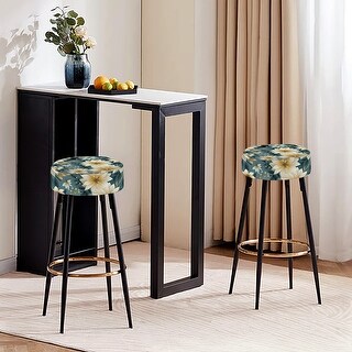 Blue And Gold Geometric Floral Harmony Fusion I - Upholstered Floral ...