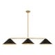 3-Light Mid-Century Modern Black Gold Linear Cone Dimmable Large ...