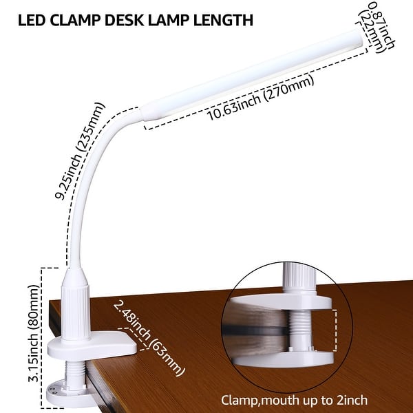 LED Clamp Table Lamp Modern Contemporary Desk Lamp for Office Home Dorm ...