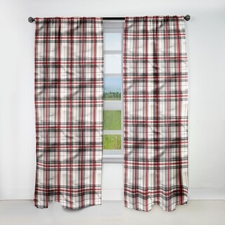 Designart "Rustic Farmhouse Plaid" Plaid Blackout Curtain For Living ...