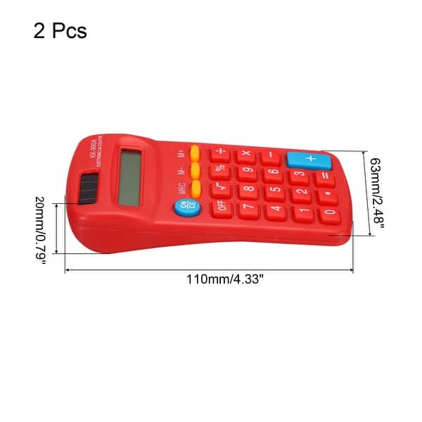 2Pcs Small Pocket Calculator 8 Digit Display Office Handheld ...