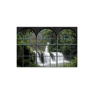Waterfall Window View Print On Acrylic Glass by Unknown Artist - Bed ...
