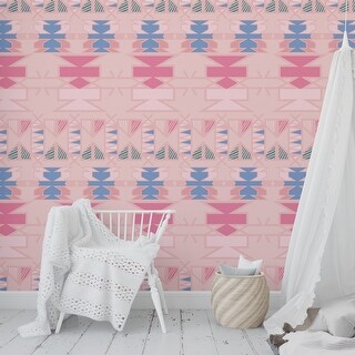 AZTEC PINK Peel and Stick Wallpaper By Kavka Designs - 2' x 16' - Bed ...