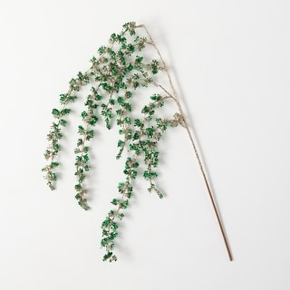 Artificial Green Glittered Drop Stem Green 24"H - 9"L x 4"W x 24"H ...
