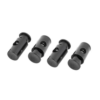 Spring Loaded Adjustive Clothes Sliding Cord Lock Stopper Black 4pcs ...