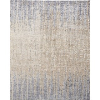 HomeRoots 8' X 10' Tan Brown And Blue Abstract Power Loom Distressed ...