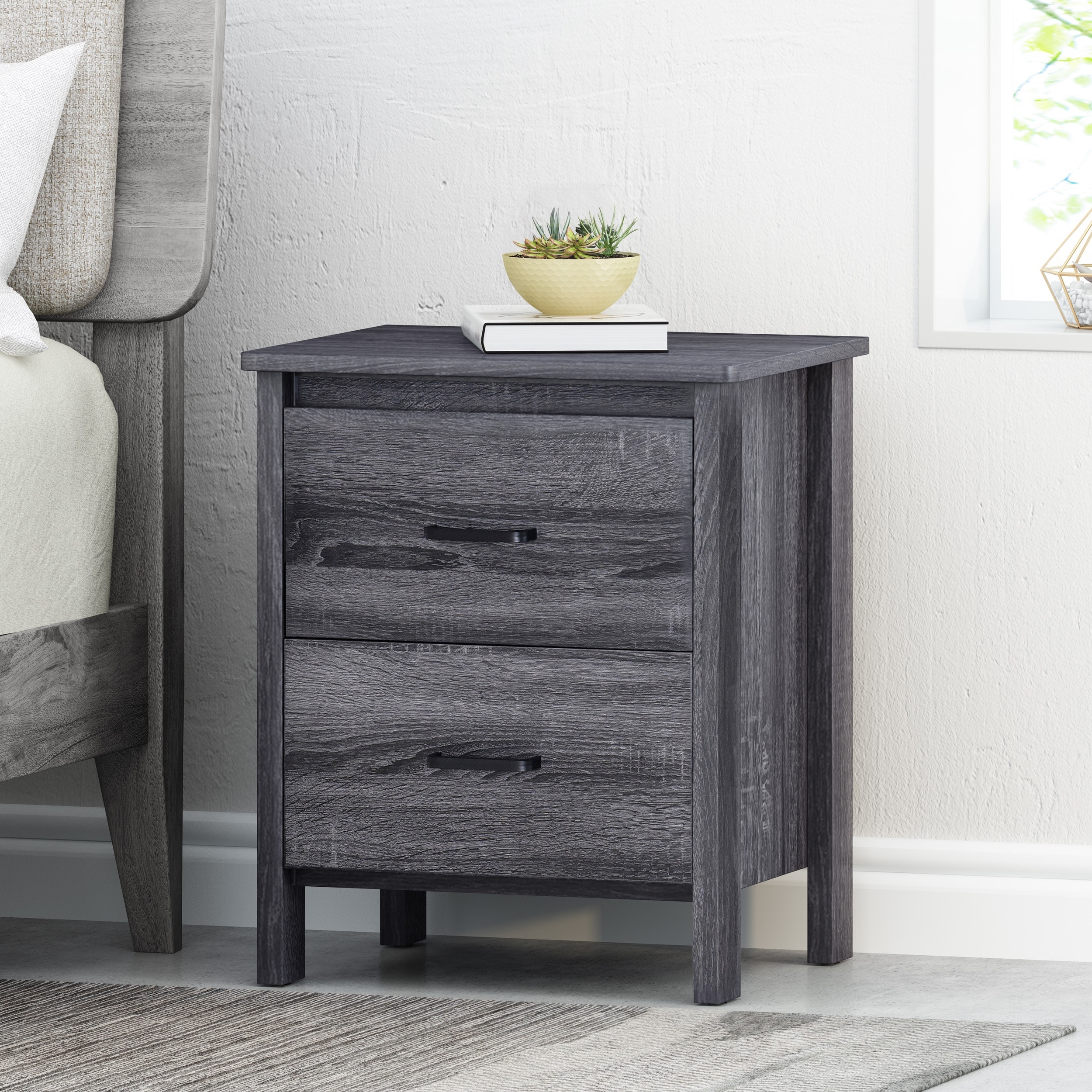 Dark grey nightstand store