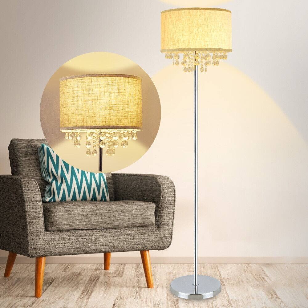Crystal Elegant Reading Standing Light LED Floor Lamp Gold - 1 - Bed ...