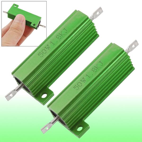 2 Pcs 50W 1.8K Ohm Screw Tap Mounted Aluminum Housed Wirewound ...