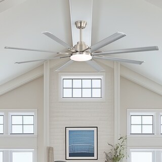 84-Inch DC Motor Ceiling Fan with Dimmable Light and 8-Blade Aluminum ...
