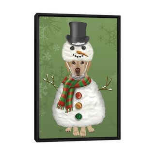 iCanvas "Yellow Labrador, Snowman Costume" by Fab Funky Framed - Bed ...