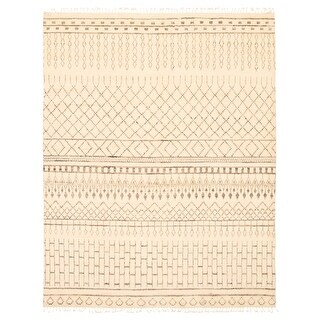 ECARPETGALLERY Hand-knotted Pak Finest Marrakesh Cream Wool Rug - 7'11 ...