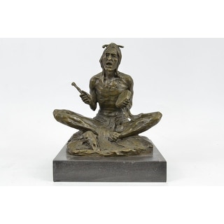 Native American Man Indian Style Drummer Tom Tom Bronze Statue ...