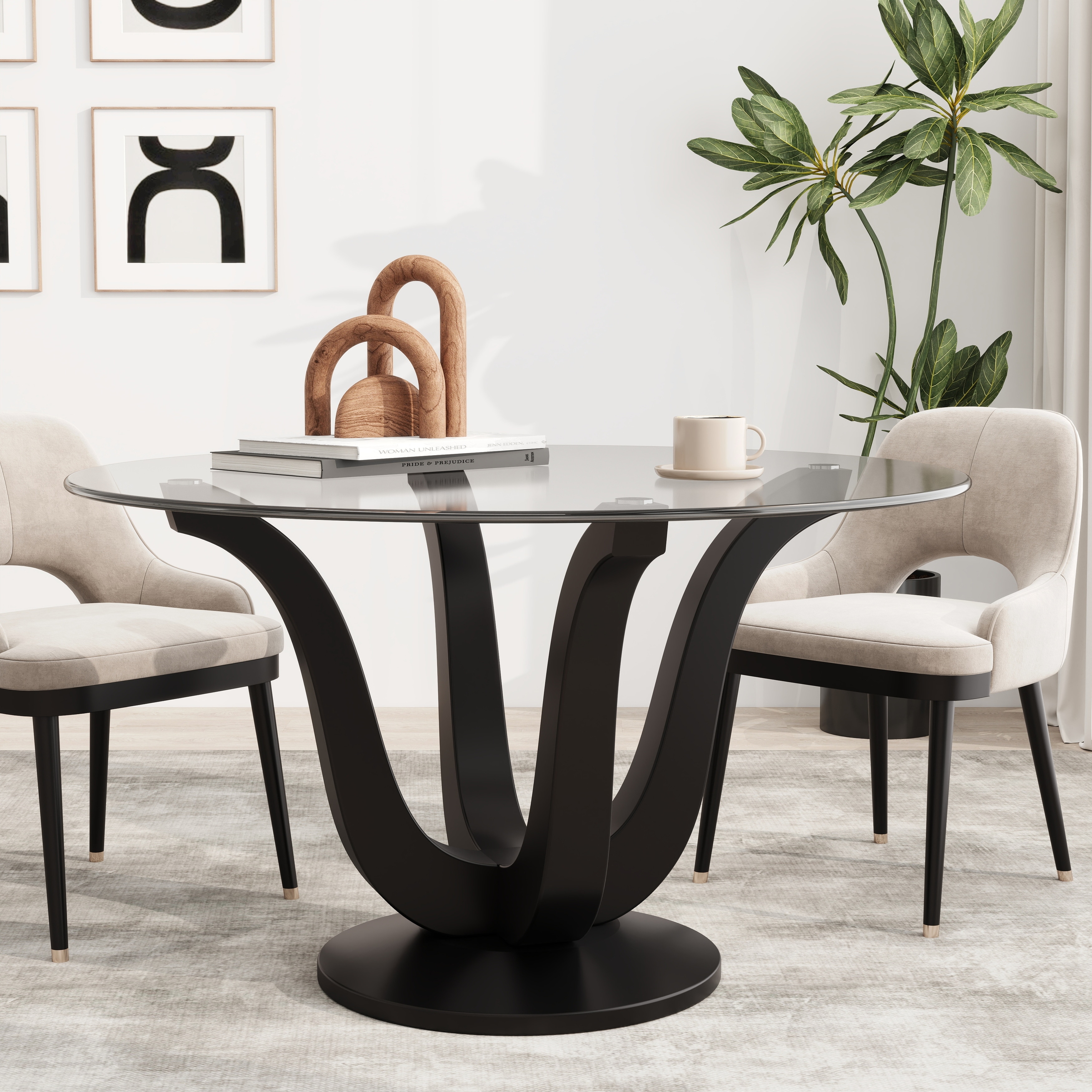 Glass top farmhouse dining table store