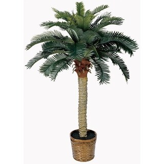 4ft. Sago Silk Palm Tree, Green, Artificial Palm Tree for Holiday Pool ...