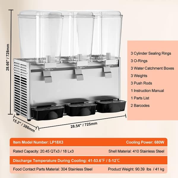VEVOR Commercial Beverage Dispenser 1/2/3 Tanks Ice Tea Drink Machine ...