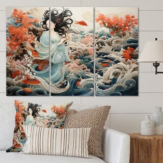 Designart "China Art Silk Embroidery" Chinese Canvas Art Print Set ...