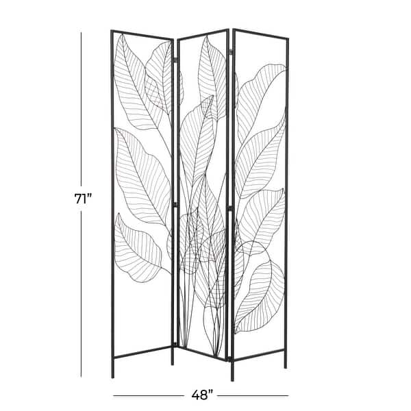 Black Iron Contemporary Room Divider Screen - 48 x 1 x 71 - Bed Bath ...