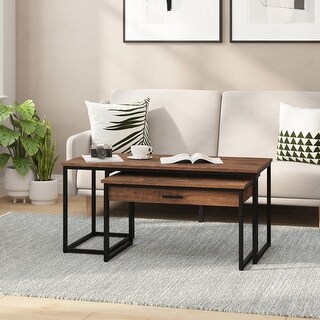2 Piece Nesting Coffee Tables Set with Sled Style Frames - Bed Bath ...