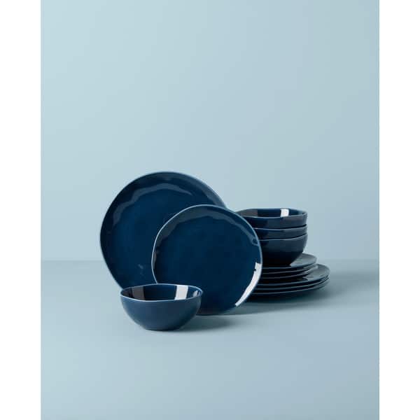 Bay Colors 12-Piece Dinnerware Set, Blue - On Sale - Bed Bath & Beyond ...