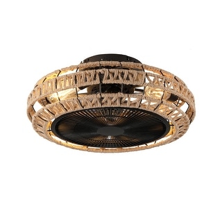 20" Vintage Rope Fan Light with Remote Control 6 Speed Adjustable ...