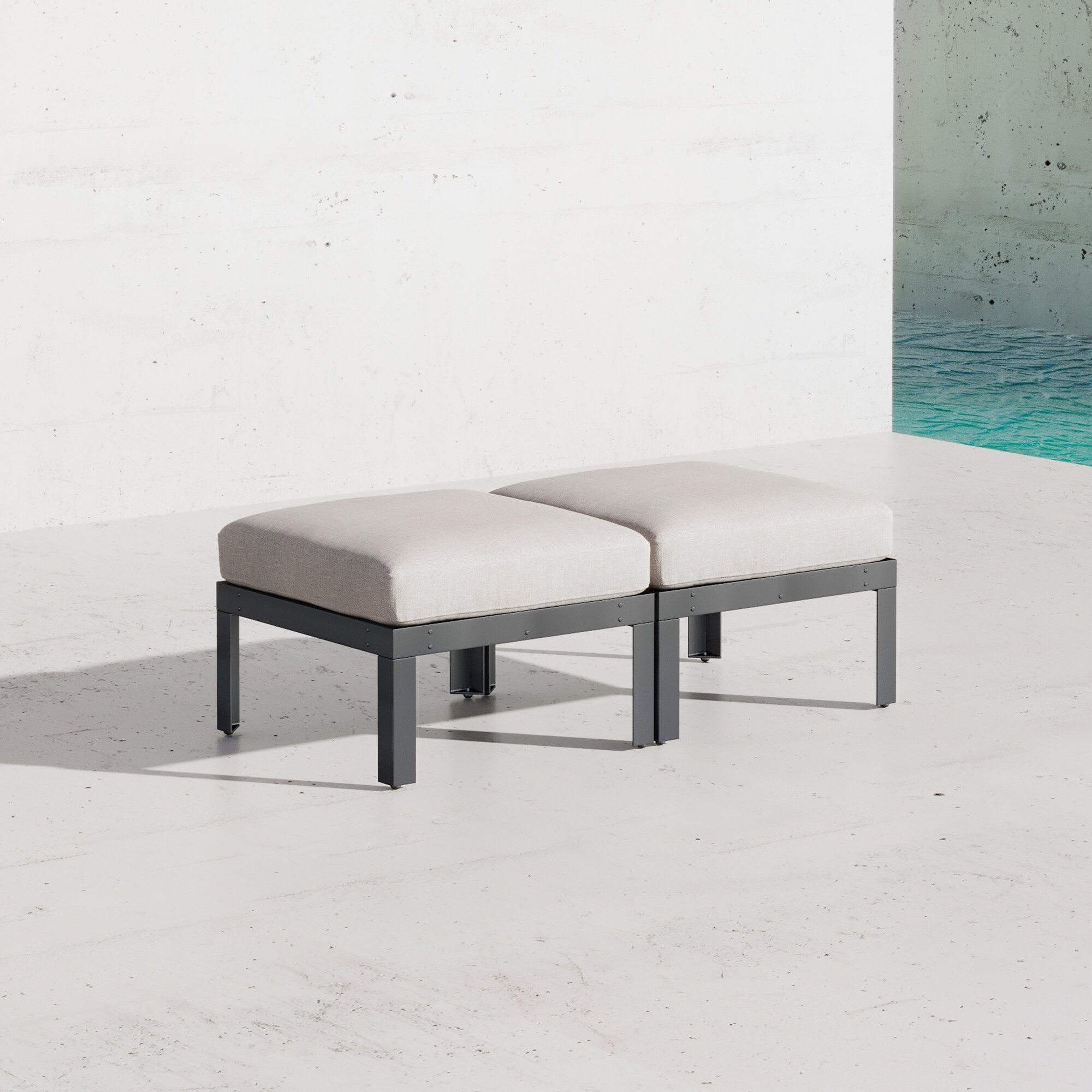 Garden footstool aluminium store